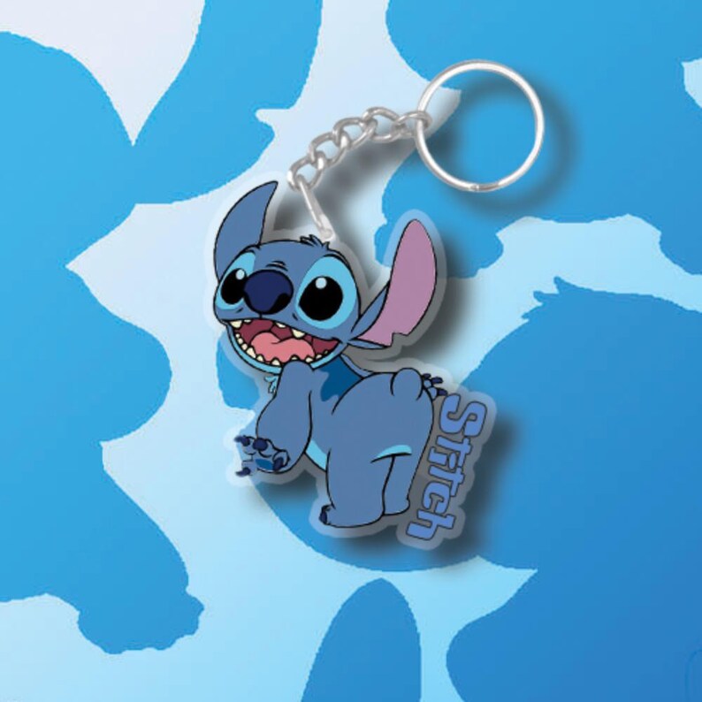 Personalised Stitch, Lilo and Stitch Disney Keychain Custom Name Disney ...