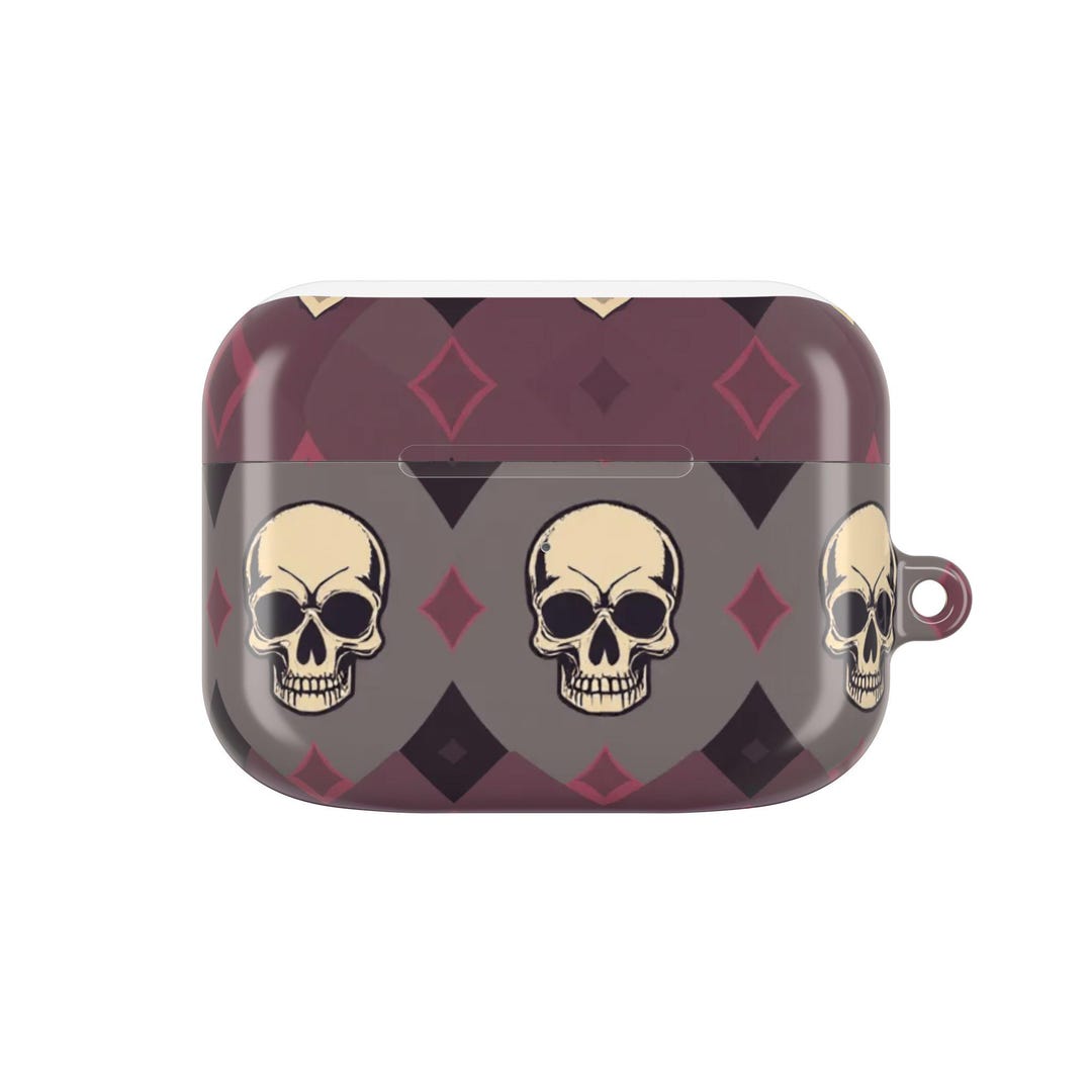 Edgy Skull Pattern AirPod Case | Gothic Accessory for Music Lovers AI ...