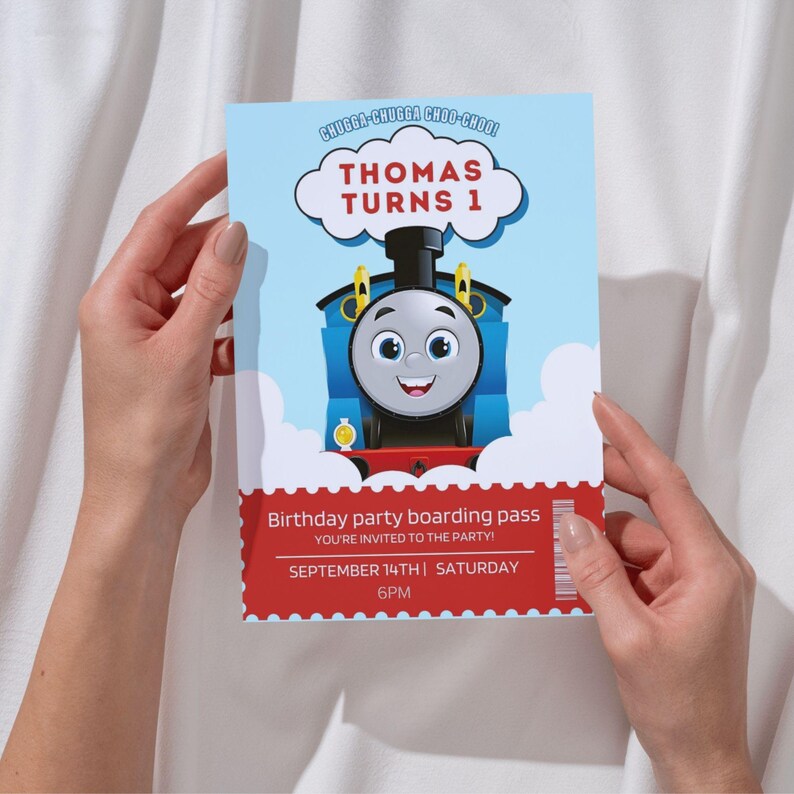 Editable Thomas the Tank Engine Birthday Invitation, Printable Party ...