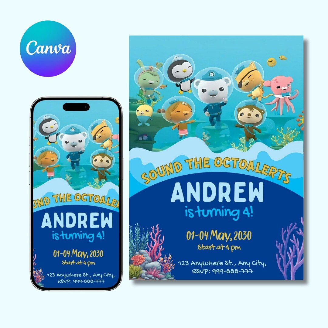 Octonauts Invitation, Girl Boy Birthday Party Invite Template, Captain ...