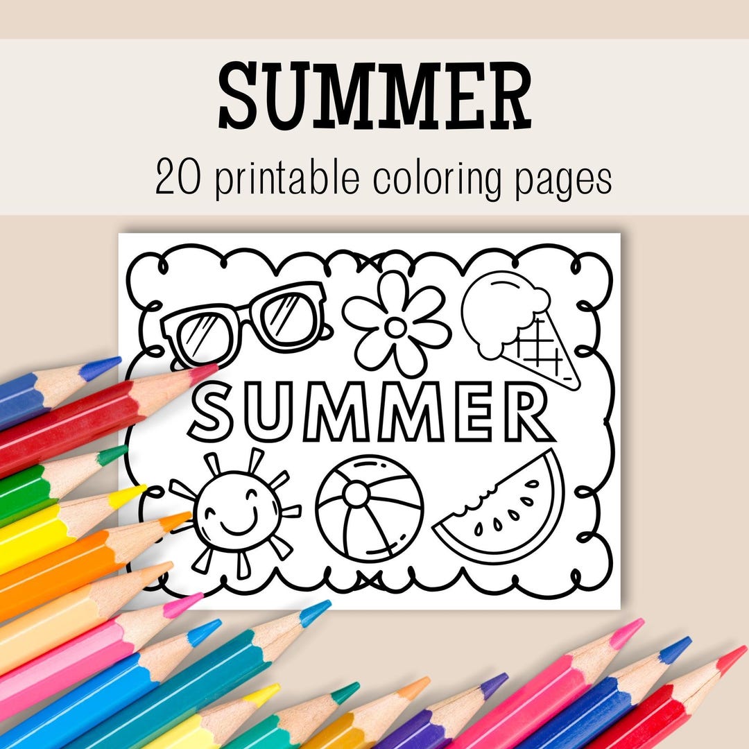 Summer Coloring Pages, Beach Coloring Book, Camping Coloring Pages, Sea ...