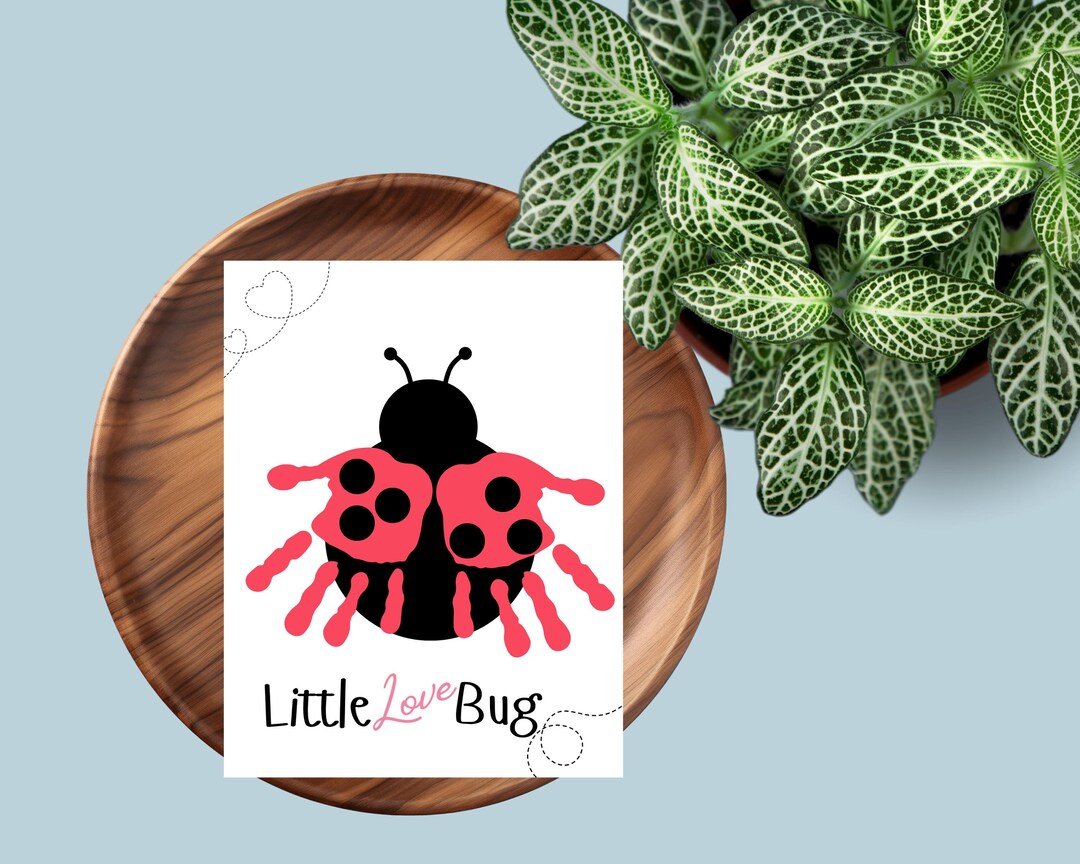 Love Bug Handprint Craft – Printable 8x10 | Ladybug Handprint Art ...