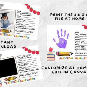 Preschool Graduation Interview With Photo and Handprint, Preschool ...