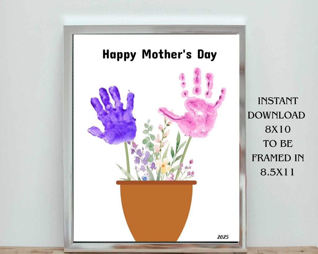 Mother's Day Flower Pot Handprint Craft, Grandmothers Craft - Etsy