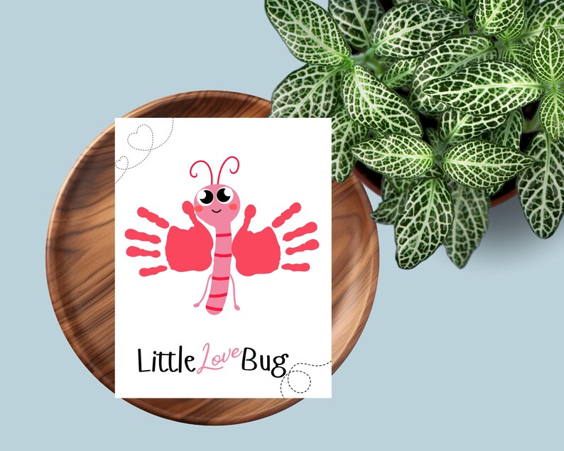 Butterfly Love Bug Handprint Craft – Printable 8x10 | Valentine’s Day ...
