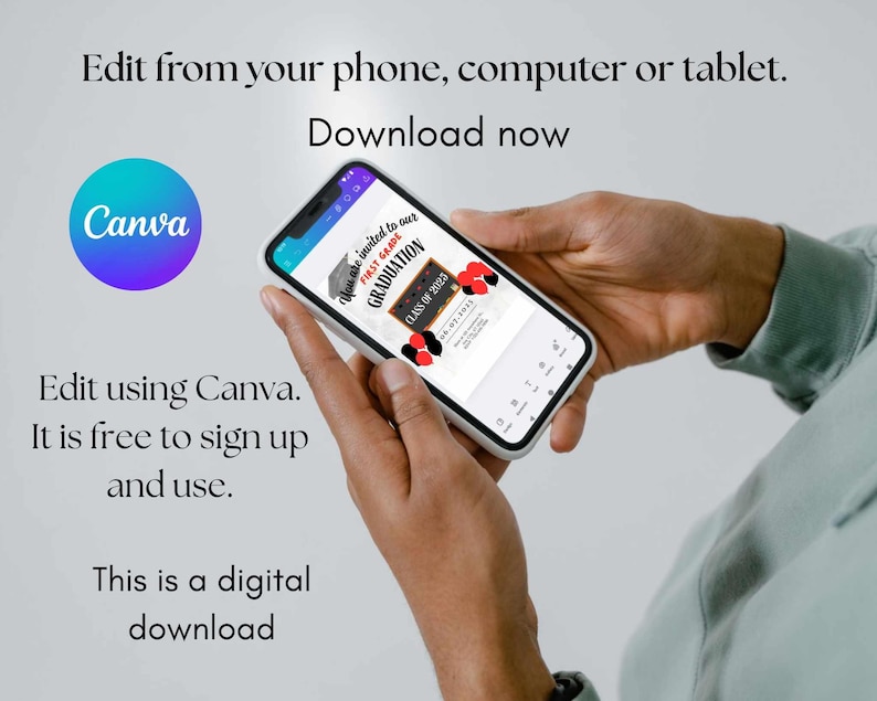 Graduation Invitation, Class of 2026, Red and Black, Any Grade ...