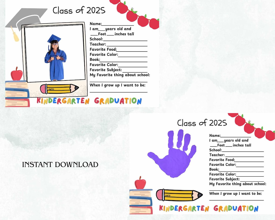 Kindergarten Graduation Interview With Photo and Handprint ...