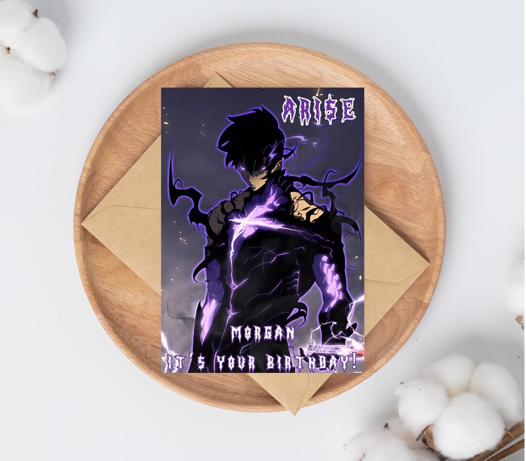 Personalized Solo Leveling Birthday Card | Sung Jin-woo Anime Manhwa ...