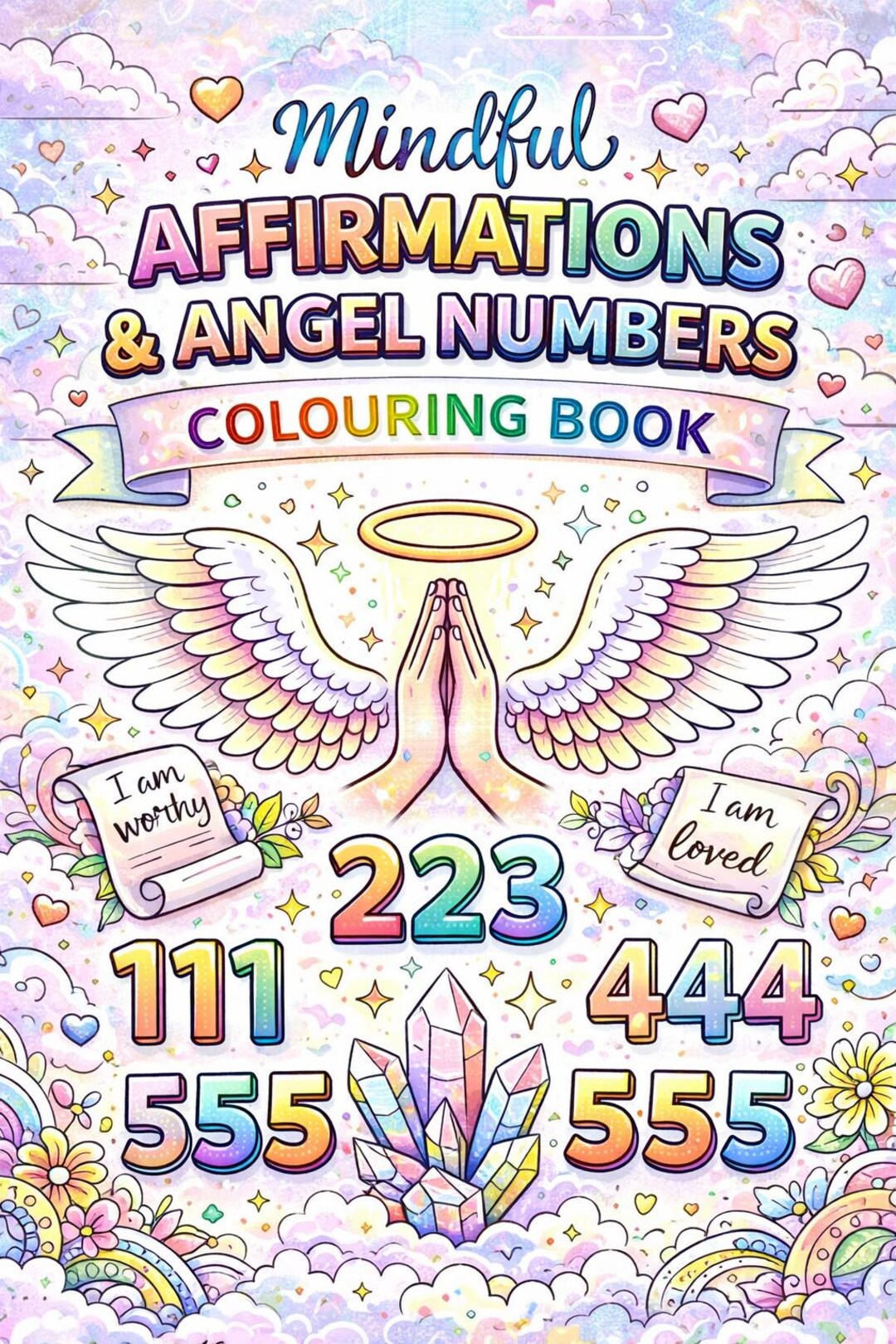 ANGEL NUMBERS and AFFIRMATIONS - Printable Colouring Book . Adult ...