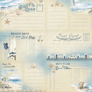 Graphic 45 the Beach is Calling- 2 Sheets Journaling Cut Aparts, 12x12 ...