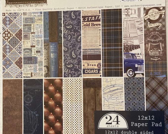 Rugged Authentique 12 X 12 Paper Pad, 24 Sheets, Masculine, Father's ...