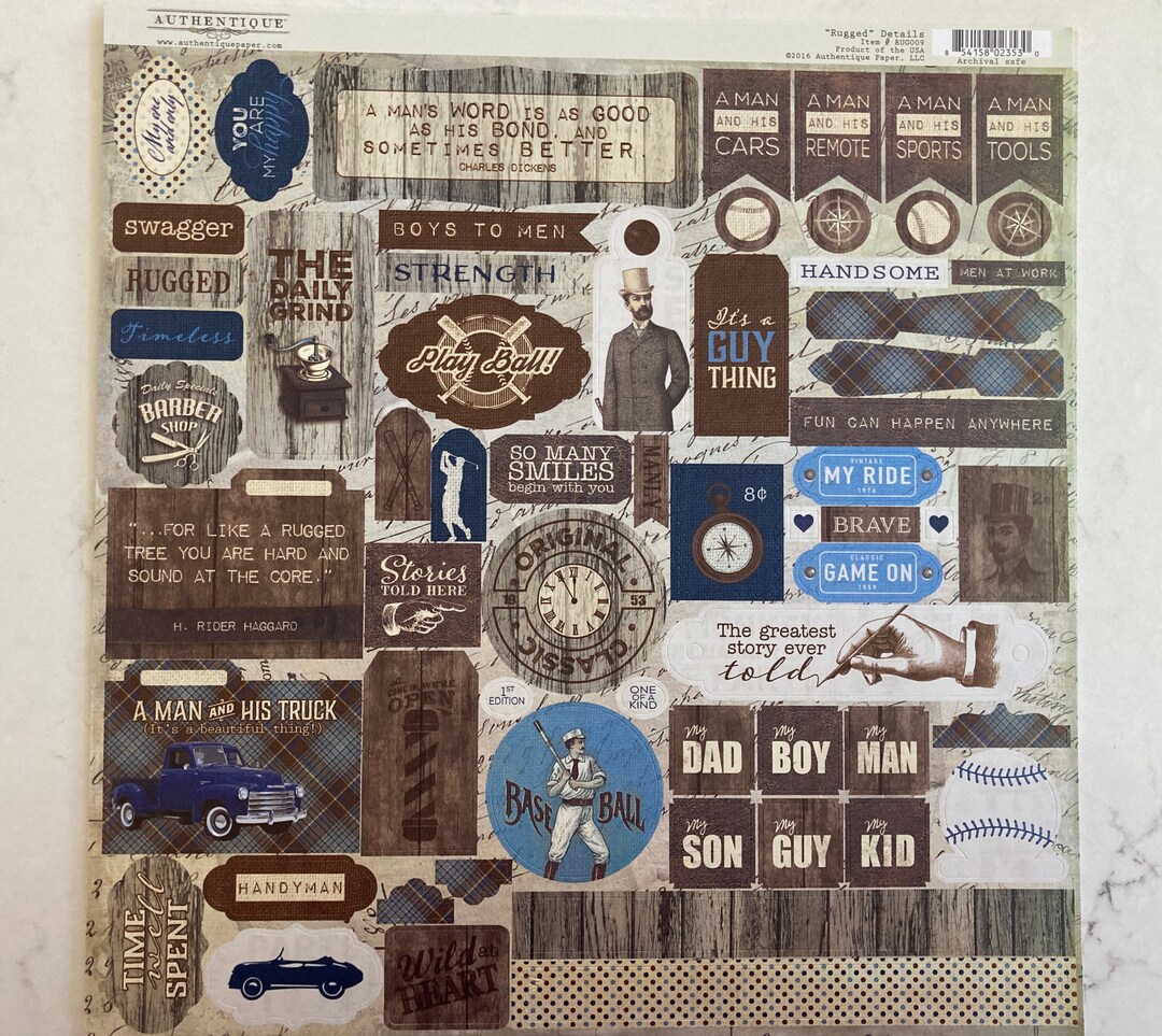 Authentique Rugged 12 X 12 Sticker Sheet - Etsy