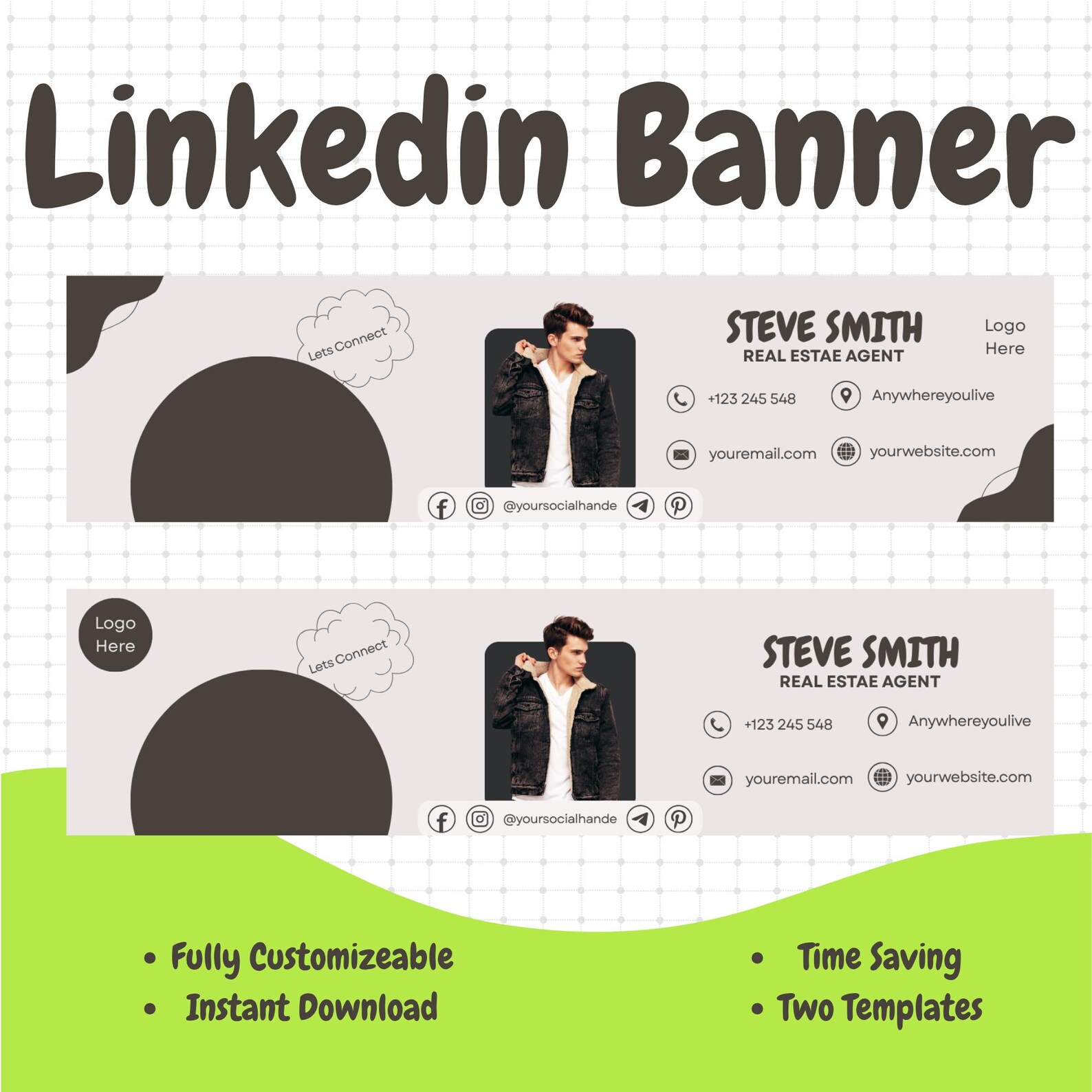 Minimalist Linkedin Banner,fully Customizeable Linkedin Banner Template, Linkedin Canva Template ...