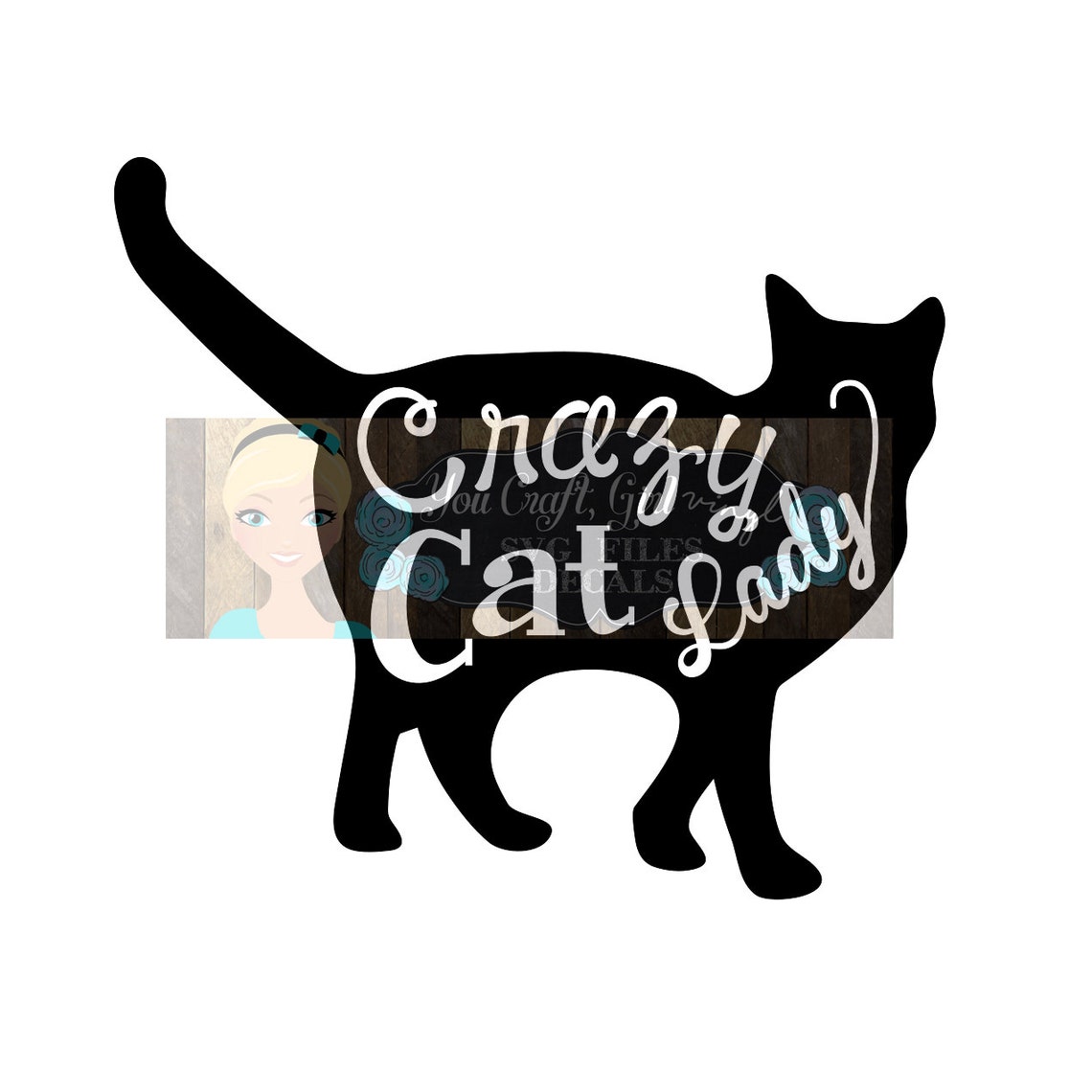 Crazy Cat Lady Svg Dxf Png Pdf Zip File Commercial Use SVG Car | Etsy