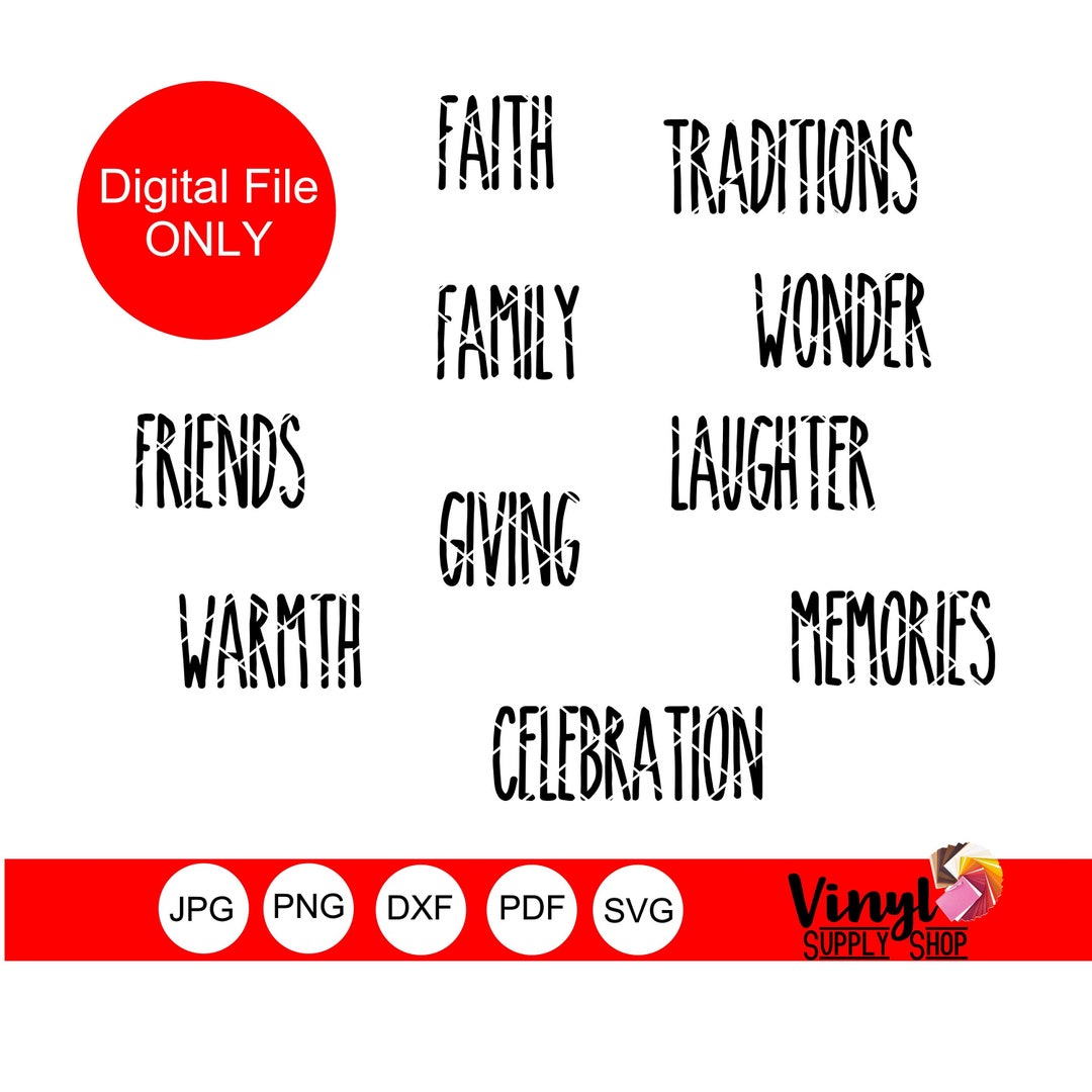 CUT FILES ONLY Family Words Svg Dxf Pdf Commercial Use Rustic - Etsy