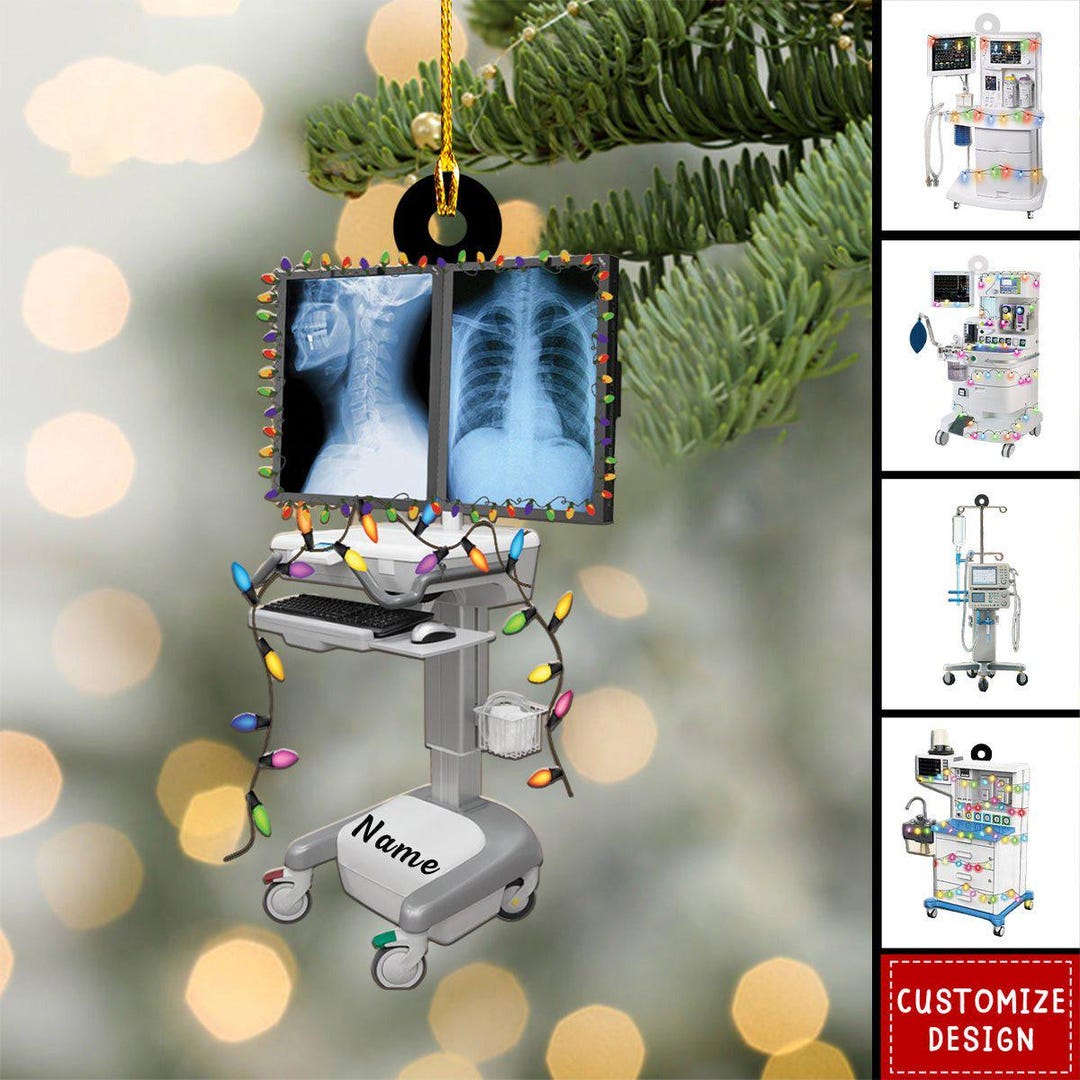 Personalized 2D Christmas Anesthesia Machine Acrylic 2D Flat Ornament ...