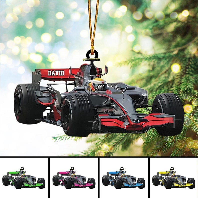 Personalized F1 Racing Car Ornament 2025, Custom Name Christmas ...