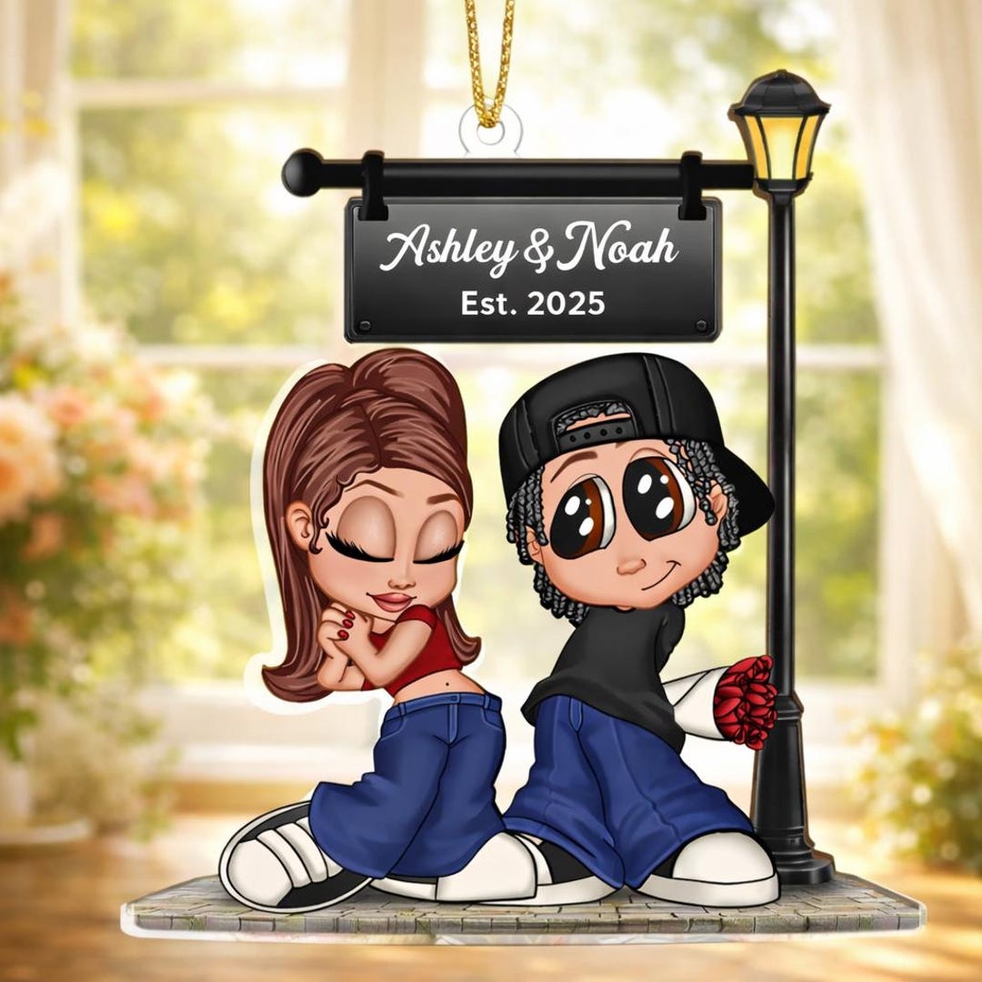 2D Flat Eternal Love Y2K Couple Under Street Lamp Post - Etsy
