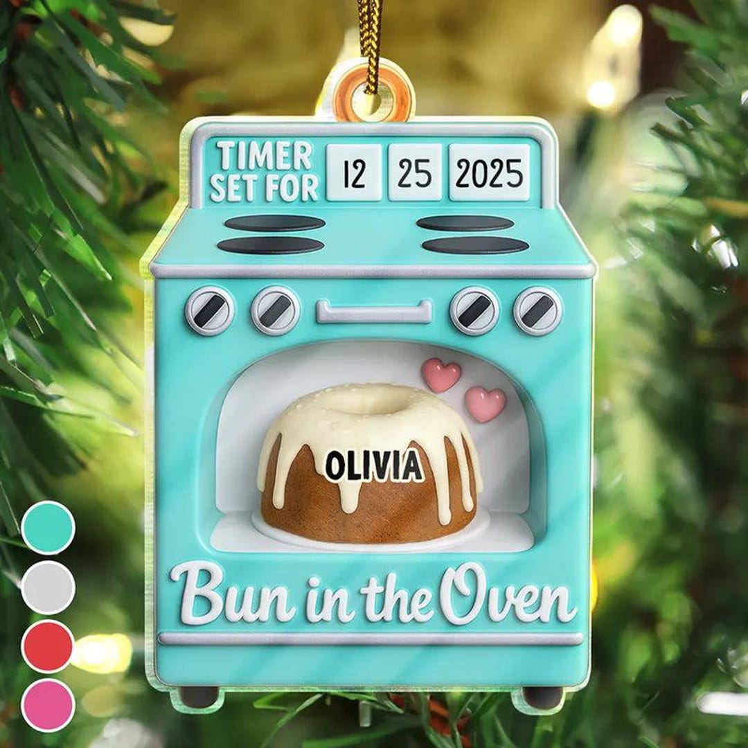 Baby Expecting Pregnancy Gift Bun in the Oven, Personalized 2D Flat ...