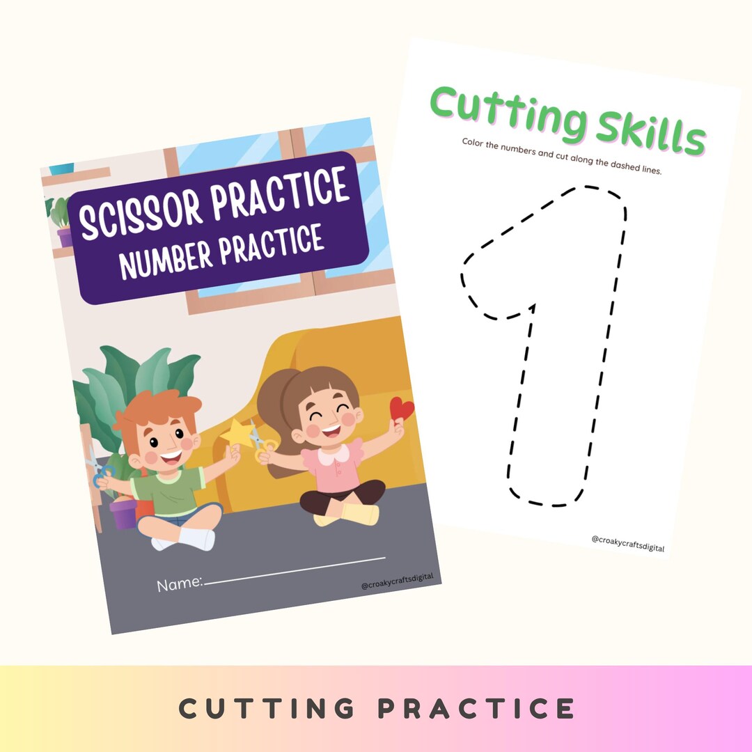 Printable Scissor Cutting Practice With Numbers 1–9 – Preschool Scissor ...