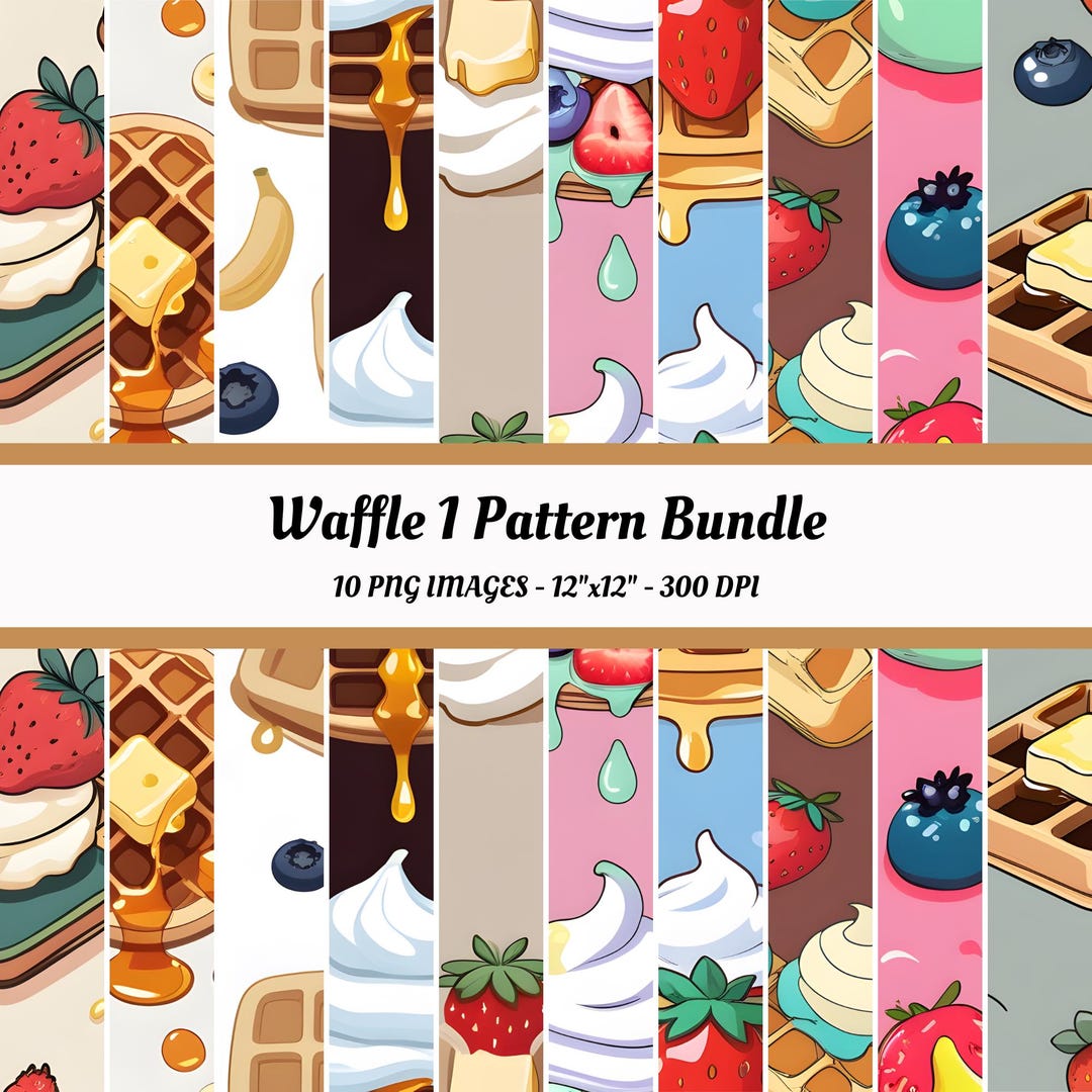 Seamless Waffle Pattern – Breakfast Digital Paper for Baby Fabric and ...