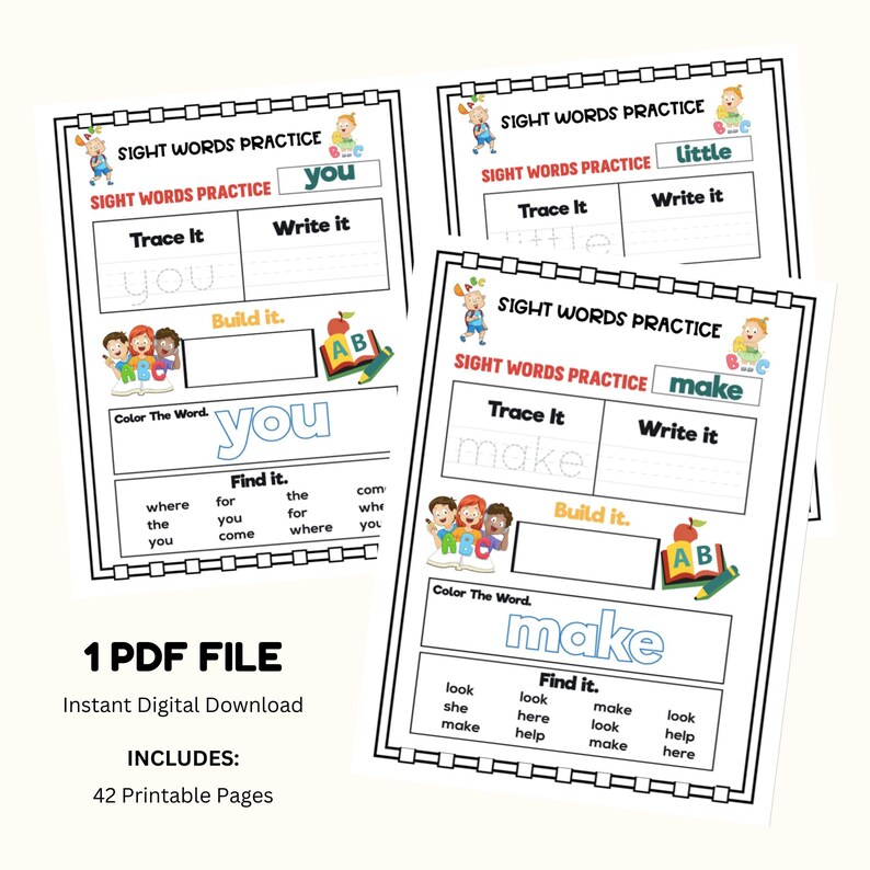 Printable Sight Word Worksheets | Learn to Read & Write | Sight Word ...