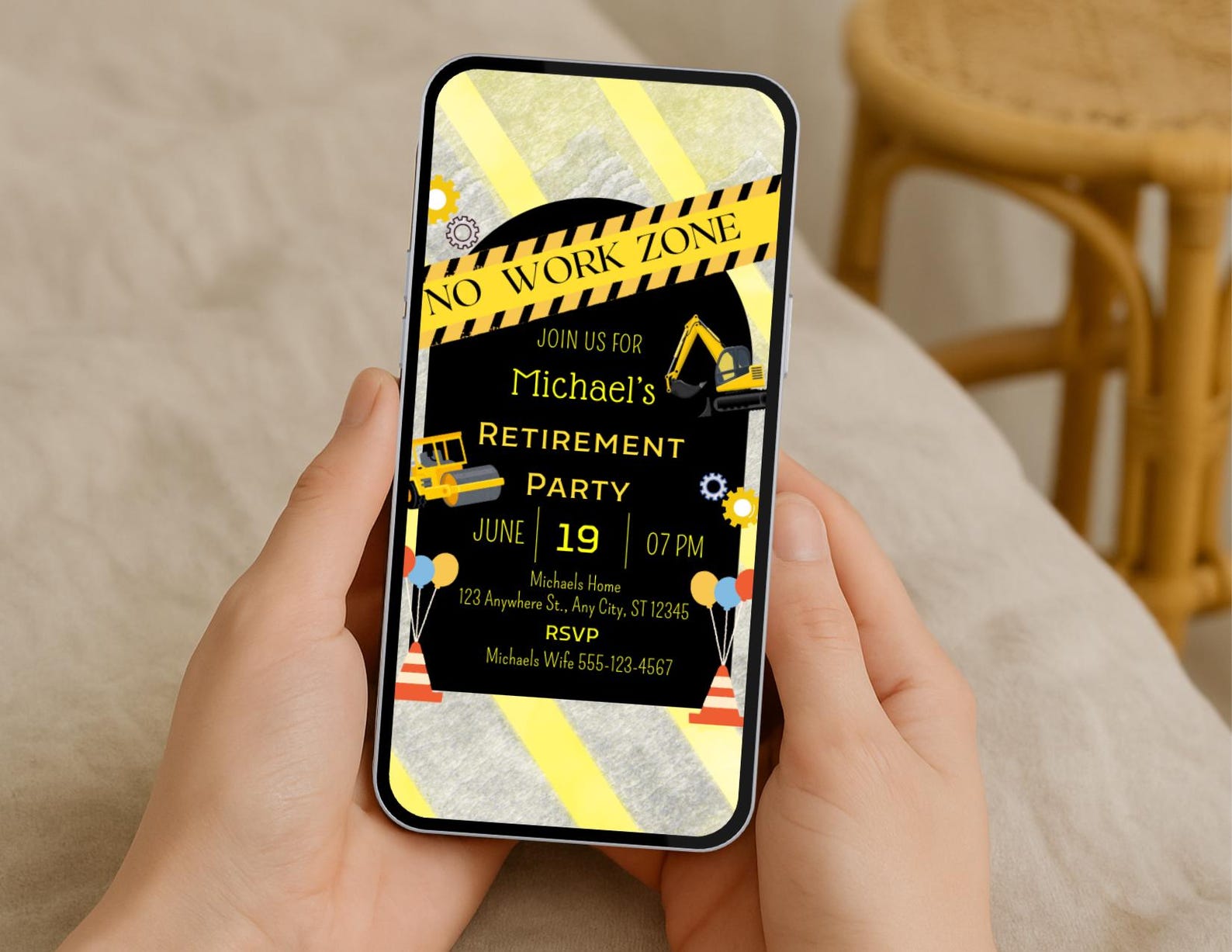 Editable Construction Retirement Party Invitation, Retirement ...