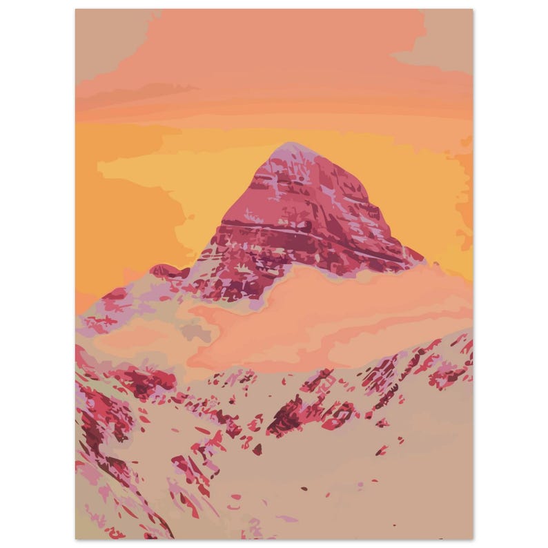 Mount Assiniboine Poster | Banff Canada Mountain Wall Art | Vector ...
