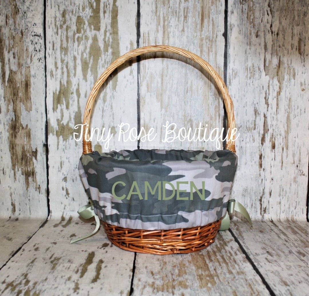 Gray Camo Easter Basket Liner - Comes Personalized - Camouflage - Etsy
