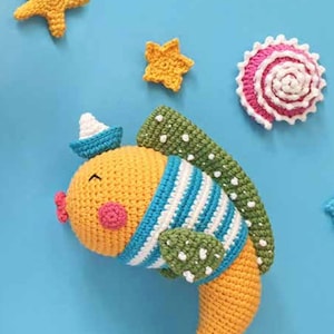 Crochet Pattern Rainbow Sailor Fish, Crochet Pattern PDF Puffer Fish ...