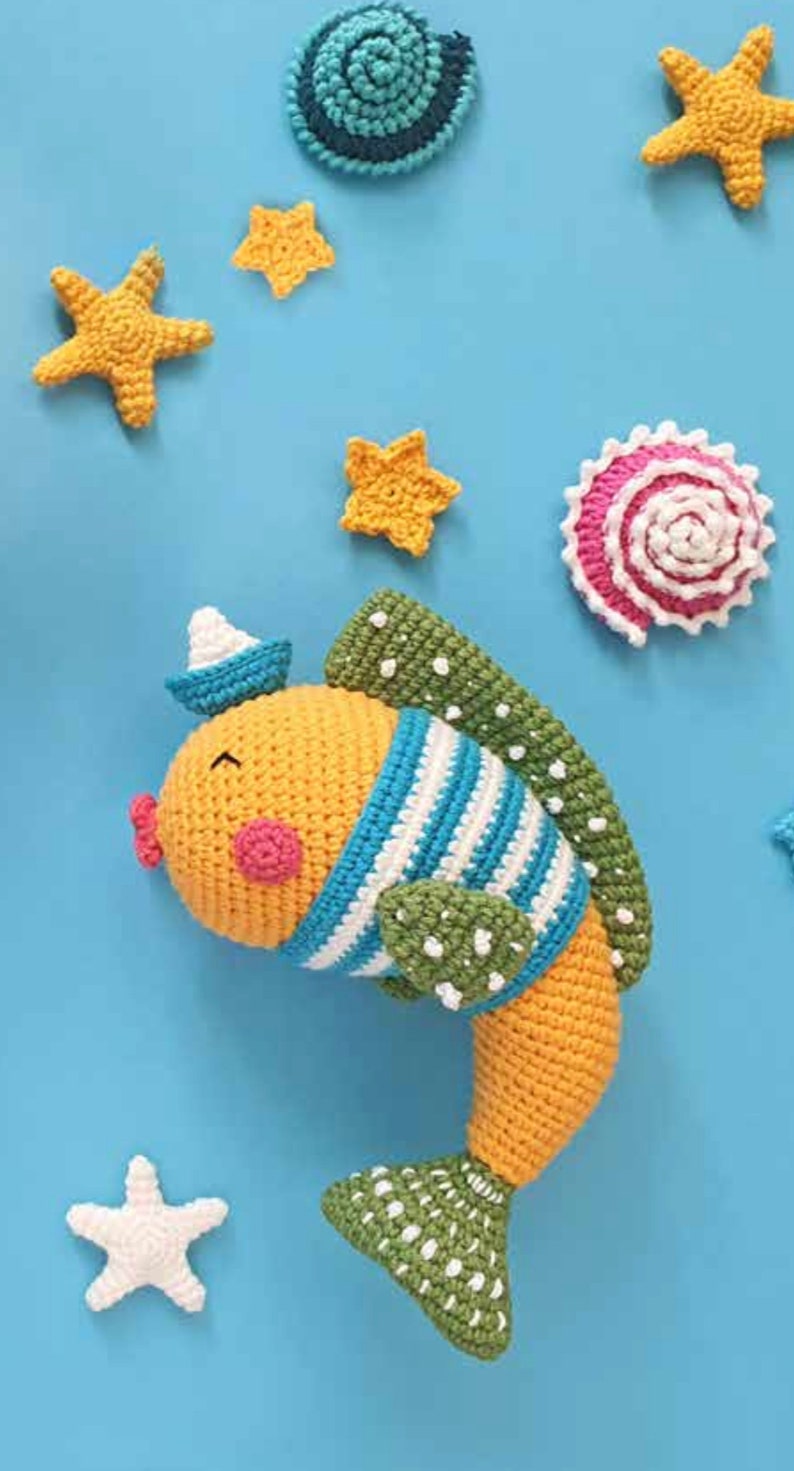 Crochet Pattern Rainbow Sailor Fish, Crochet Pattern PDF Puffer Fish ...