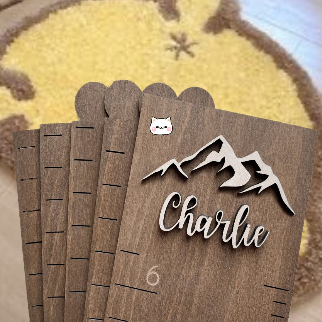Wooden Growth Chart Wooden Nursery Decor Baby Shower Gif Wood Height ...
