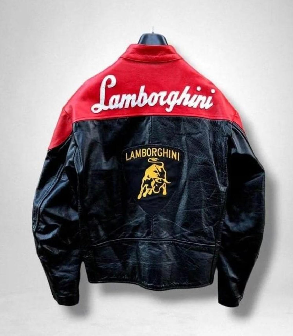 Lamborghini Racing Jacket, Italian Handmade Genuine Lambskin Leather ...