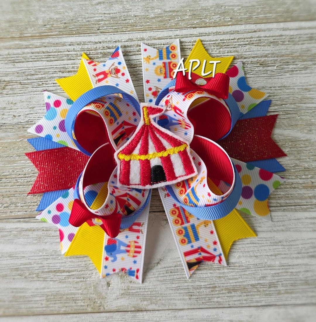 Circus Inspired Bow Carniva, Clown, Lion, Circus Tent, County Fair ...