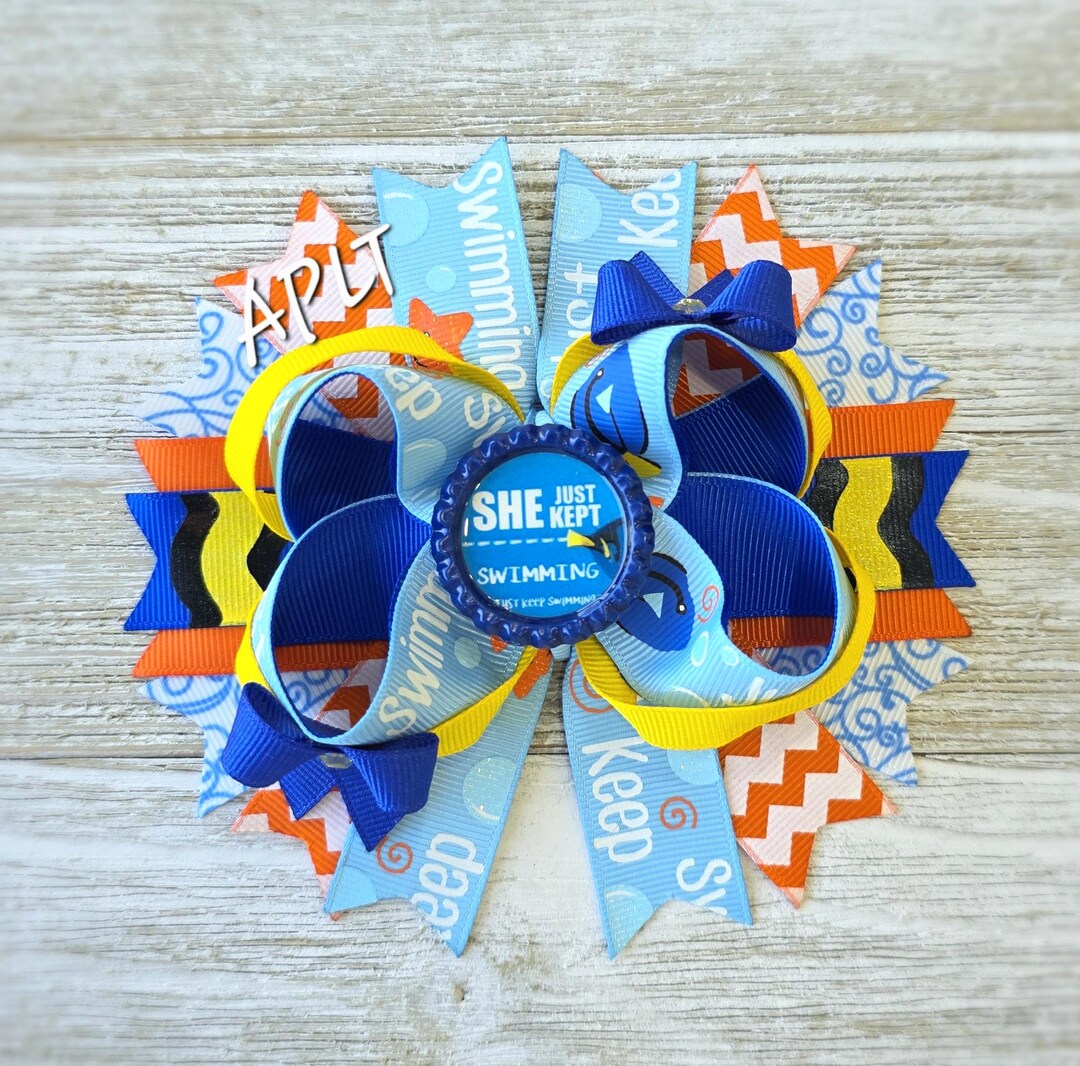 Finding Dory Inspired Bow Keep on Swimming Bow Fish Bow Nemo Bow Bottle ...