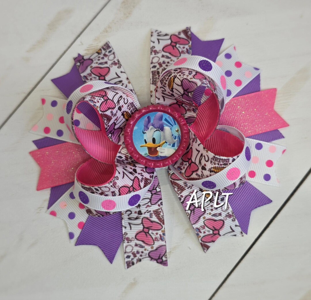 Daisy Duck Inspired Bow Disney Inspired Bow Donald Bow Character Bottle ...