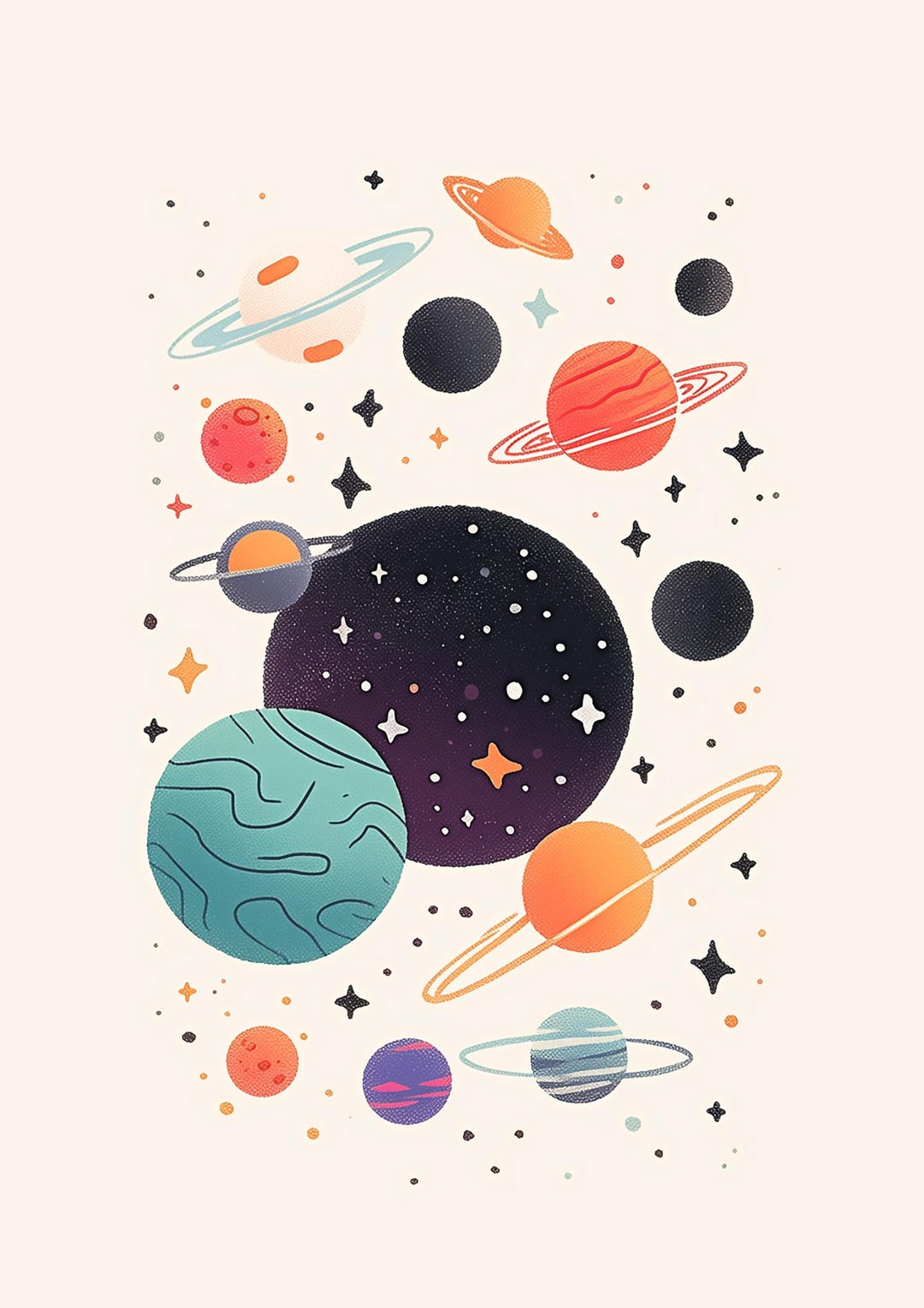 5 X Space Themed Art Prints (digital and Downloadable) - Etsy
