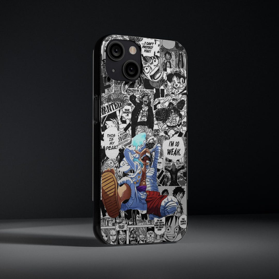 Manga Phone Case With Luffy Gear 5, Anime Straw Hat Phone Case, Anime ...