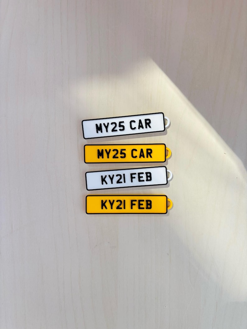 Custom UK Car Plate Keychain – 3D Printed | Personalised Gift | Mini ...