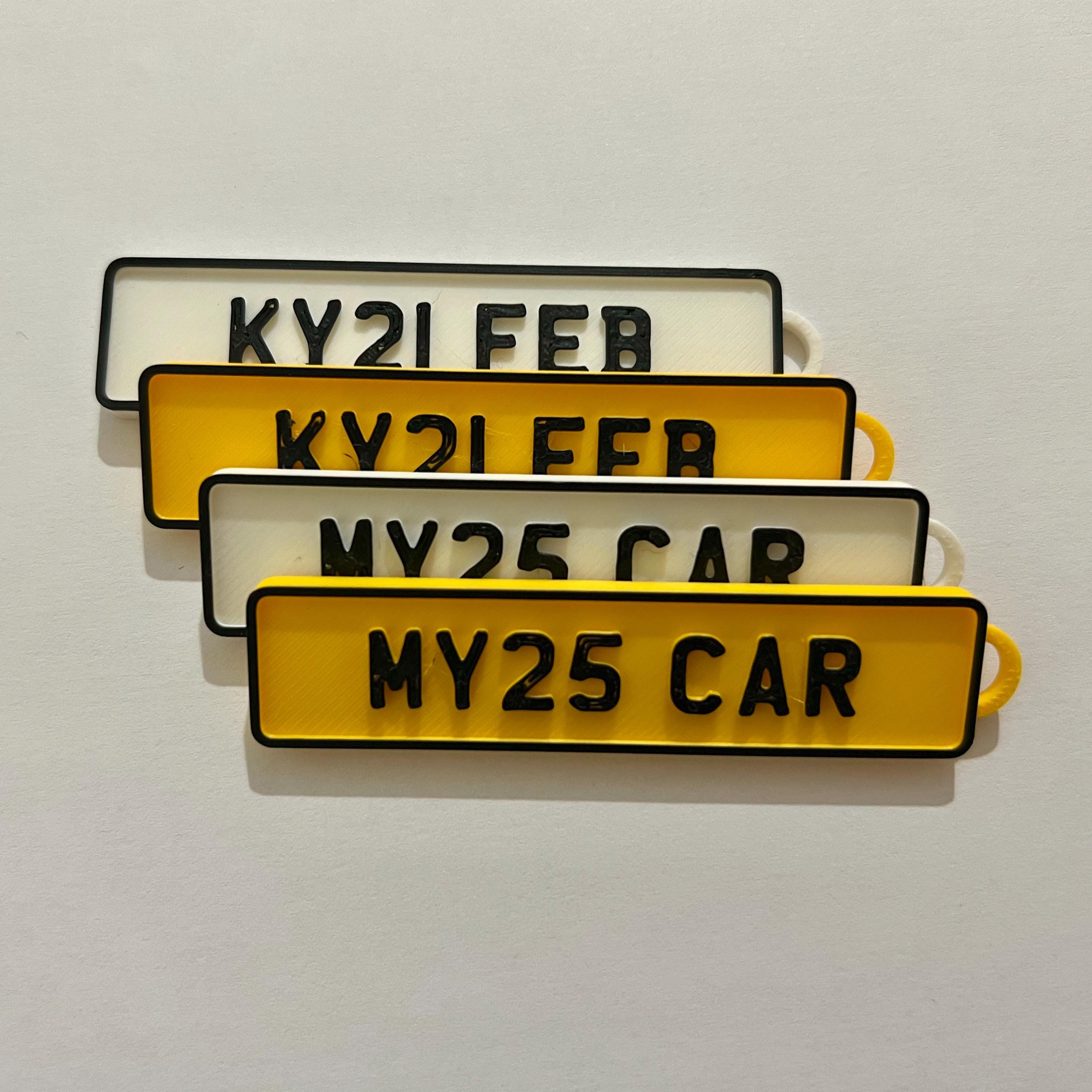 Custom UK License Plate Keychain – Personalized 3D Printed Car Gift - Etsy