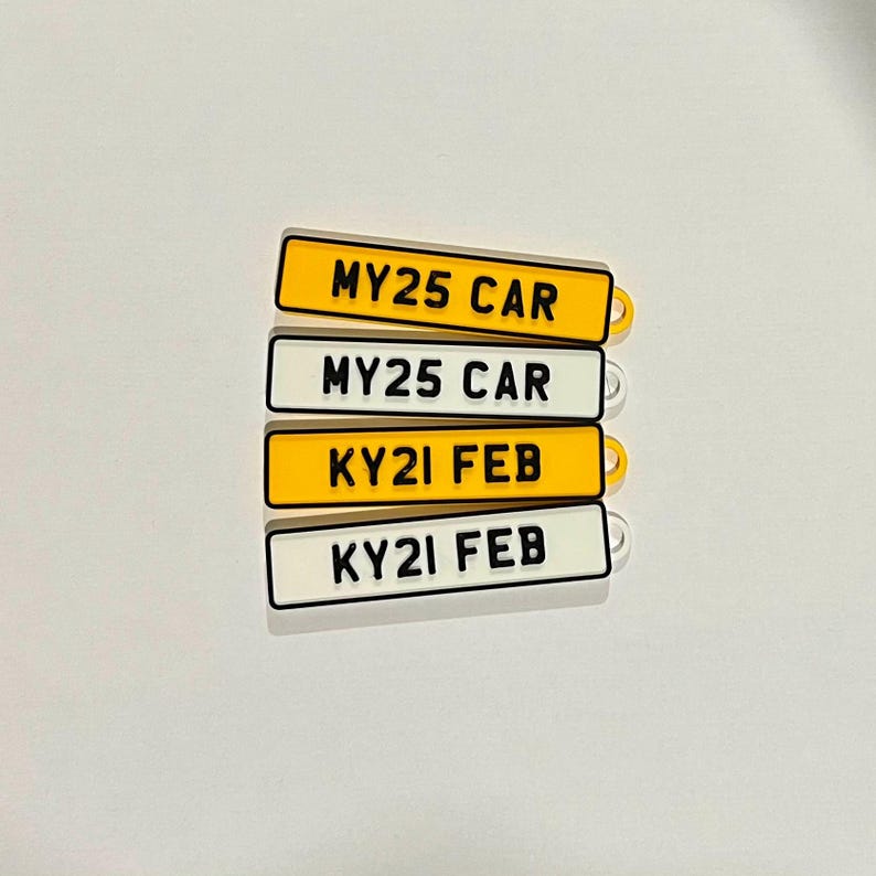 Custom UK Car Plate Keychain – 3D Printed | Personalised Gift | Mini ...