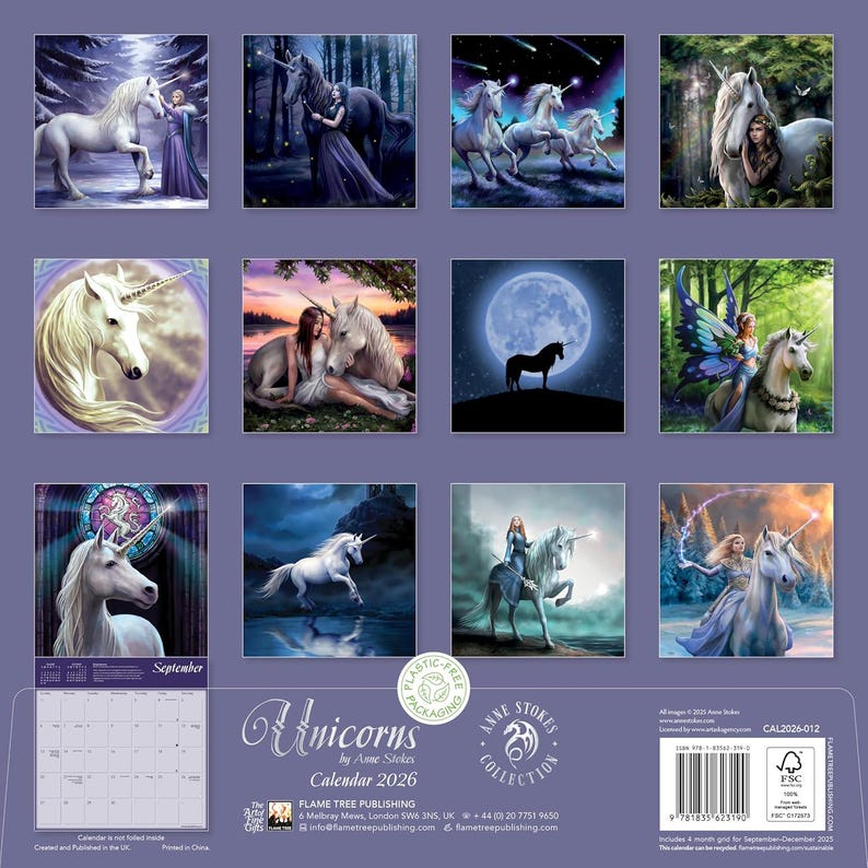 Anne Stokes Unicorns 2026 Calendar: Fantasy Art Wall Calendar - Etsy