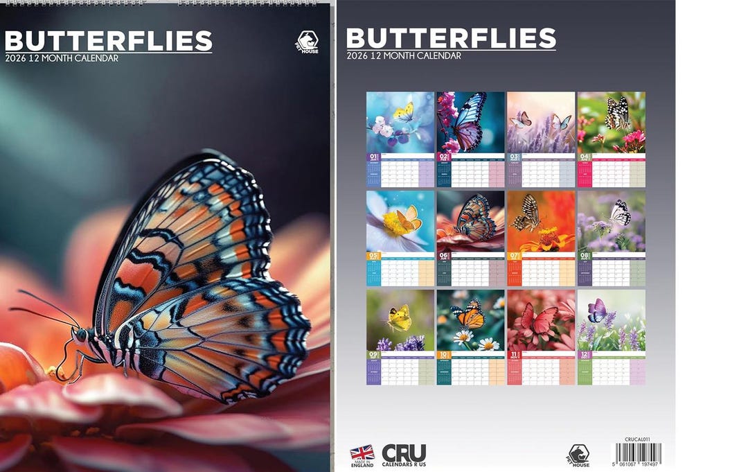 Butterflies 2026 Wall Calendar: A3 Photography Print - Etsy