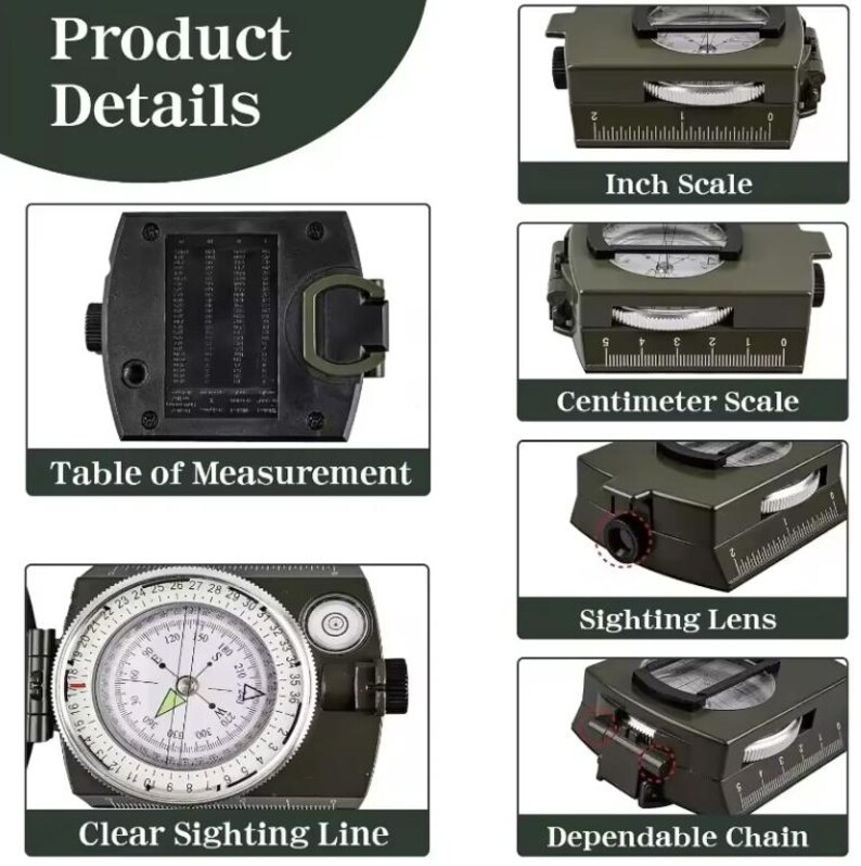 Tactical Metal Compass – Waterproof Survival Gear, High Precision for ...