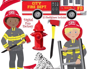 Fire Engine Clipart - Etsy