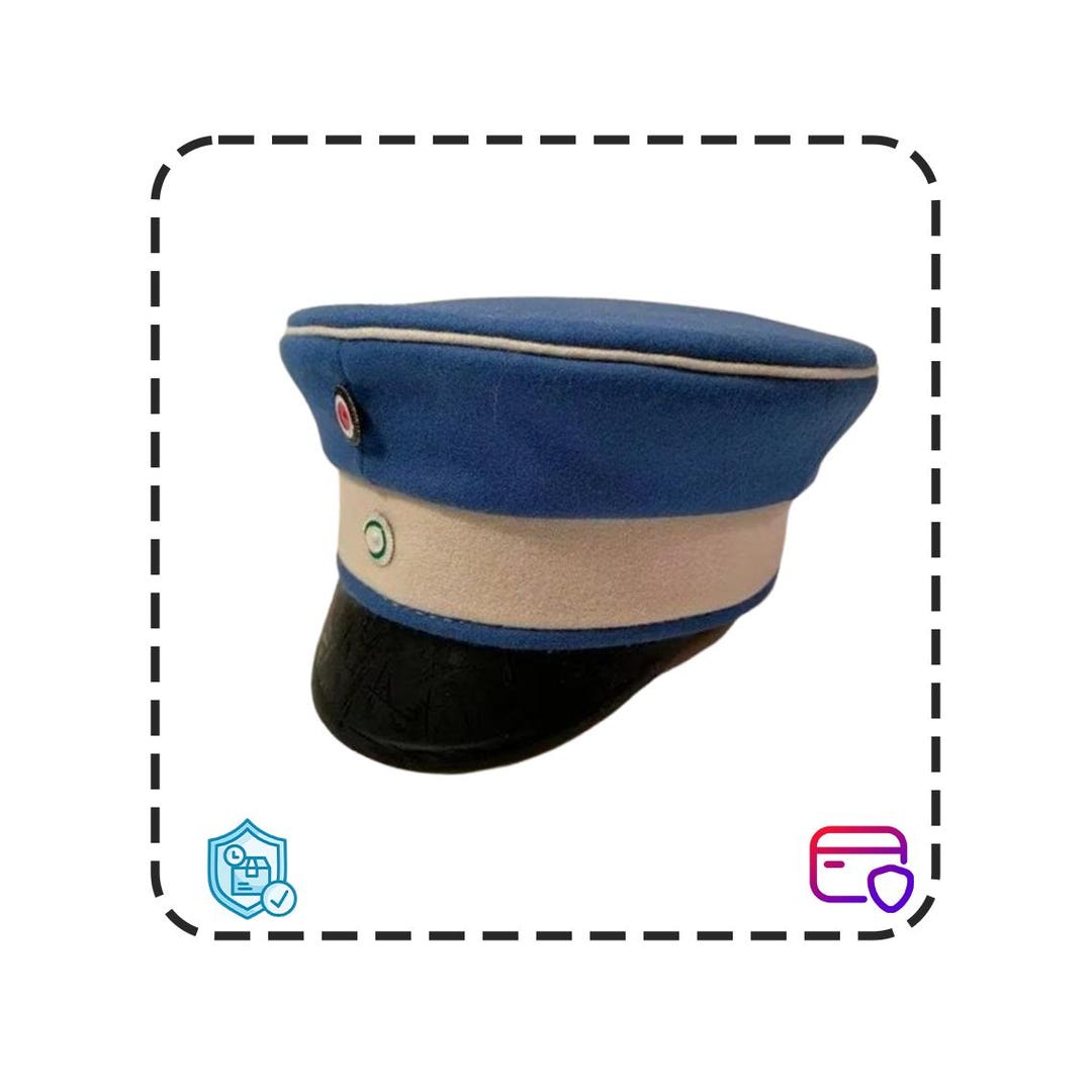 WWI German Saxon Guard Cavalry Officer Visor Cap – Imperial Reiter Hat ...