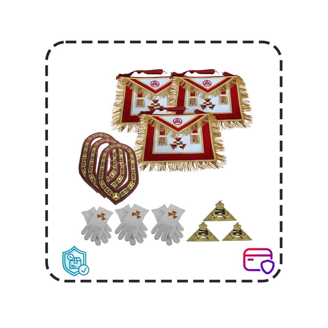 Royal Arch Masonic Apron Set – Embroidered Freemason Regalia - Etsy