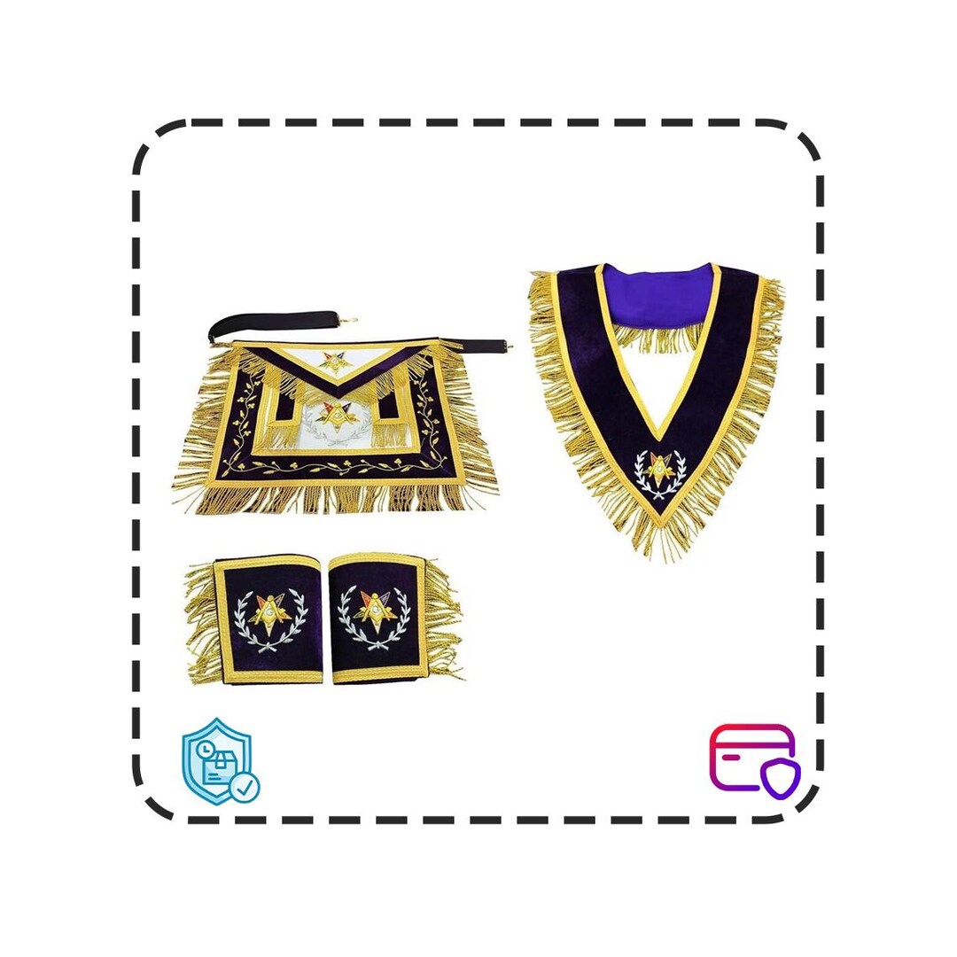 Hand Embroidered Masonic Grand Patron Regalia Set – Apron, Collar ...