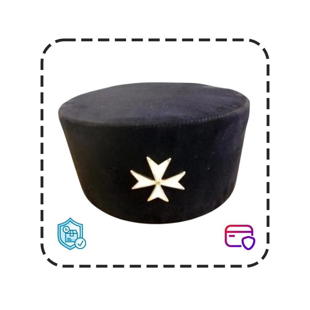 Handmade Black Velvet Order of Malta Crown Cap: Masonic Regalia - Etsy