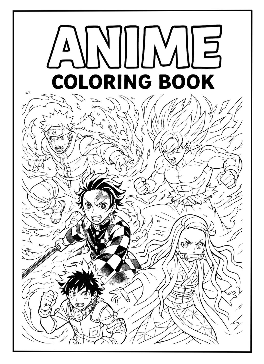 Anime Coloring Book - Etsy